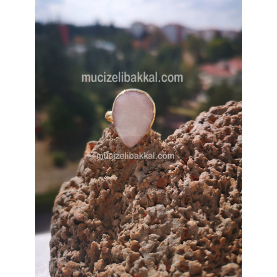 PEMBE KUVARS YÜZÜK size PEMBE KUVARS YÜZÜK size